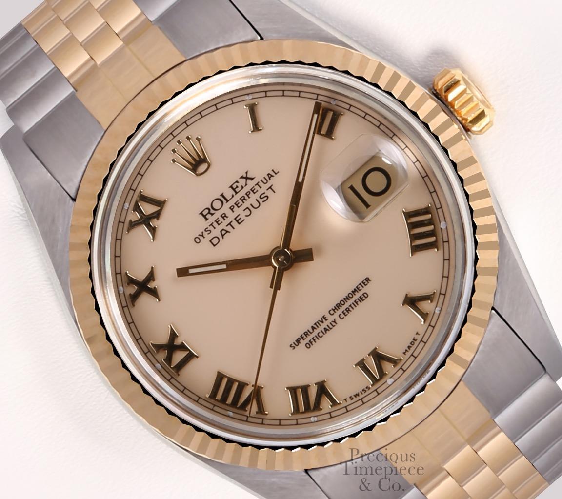 Rolex Lady Datejust 36mm Two-Tone Jubilee 18K YG Fluted Bezel Ivory Ro